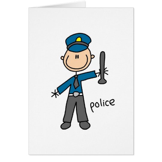 Police Officer Stick Figure Card | Zazzle.com