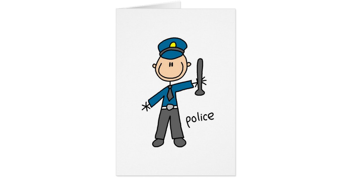 Police Officer Stick Figure Card | Zazzle.com
