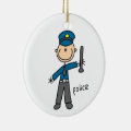 Police Officer Stick Figure Ceramic Ornament | Zazzle