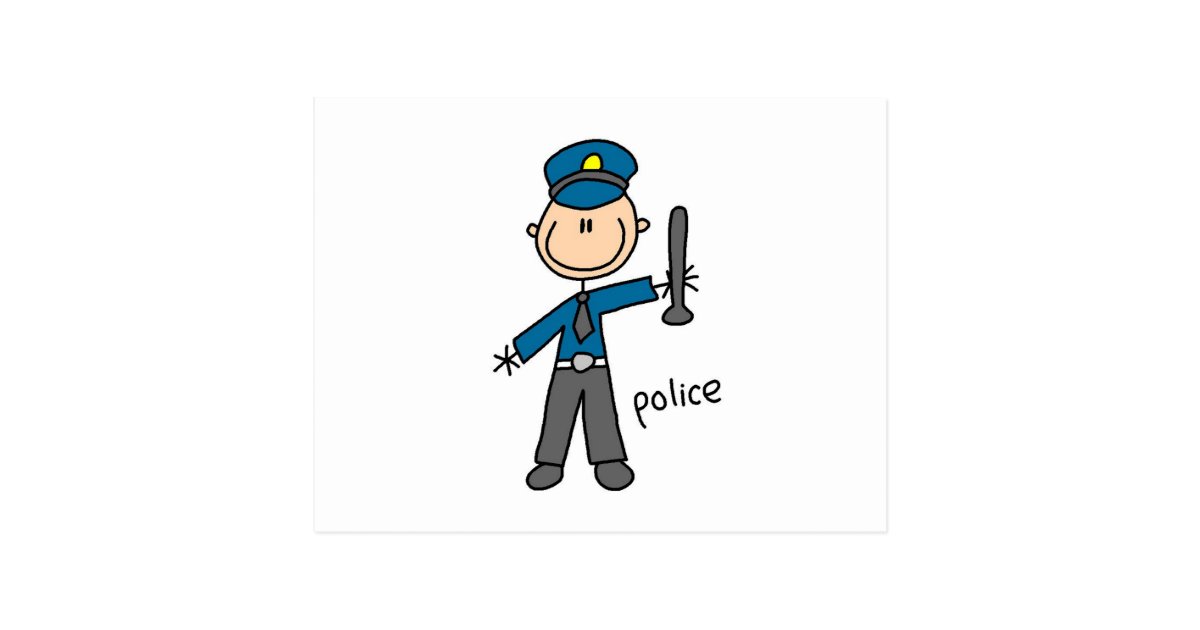 Police Officer Stick Figure Postcard | Zazzle.com
