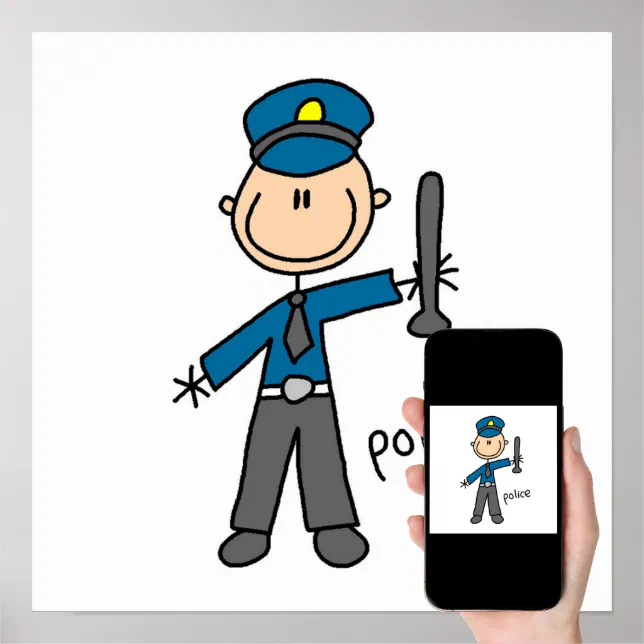 Police Officer Stick Figure Poster | Zazzle