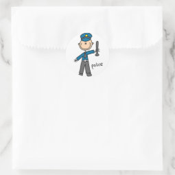 Police Officer Stick Figure Sticker | Zazzle