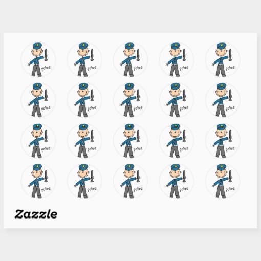 Police Officer Stick Figure Sticker | Zazzle