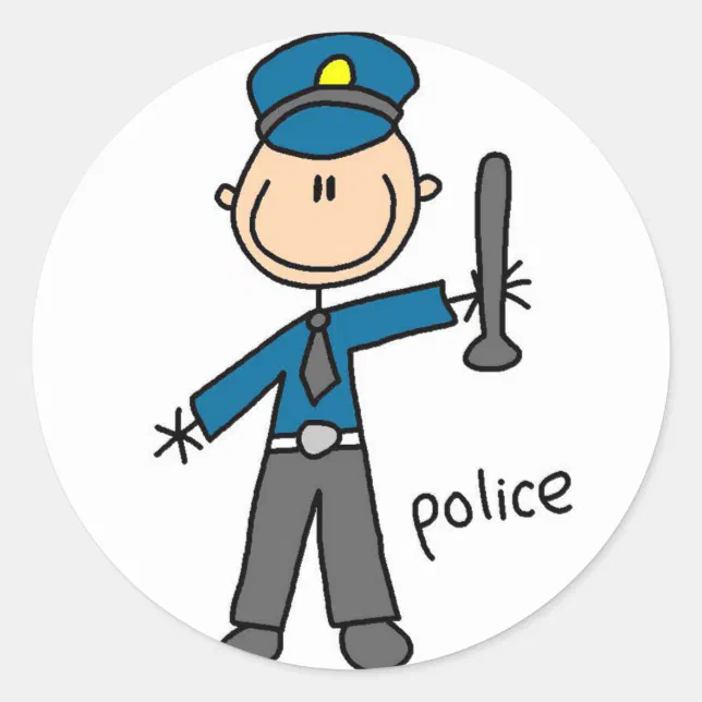 Police Officer Stick Figure Sticker | Zazzle