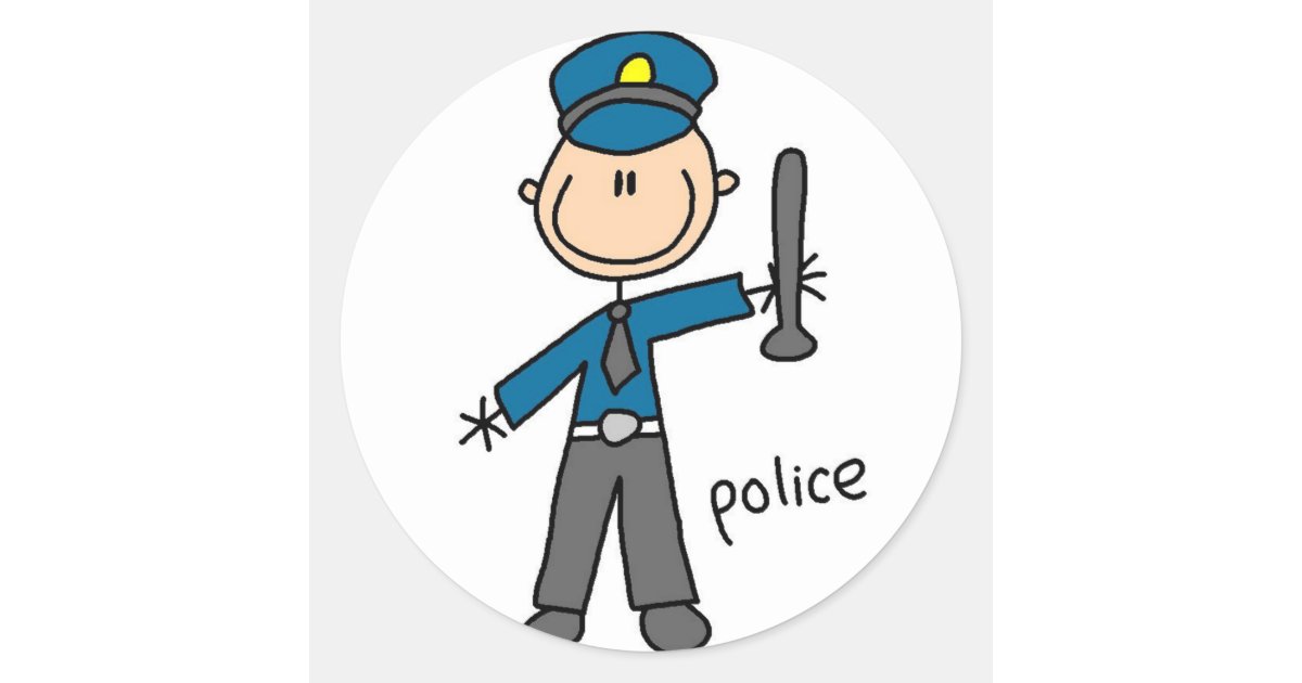 Police Officer Stick Figure Sticker | Zazzle