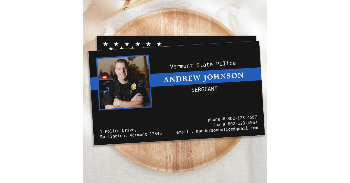 Police Officer Thin Blue Line Law Enforcement Business Card | Zazzle