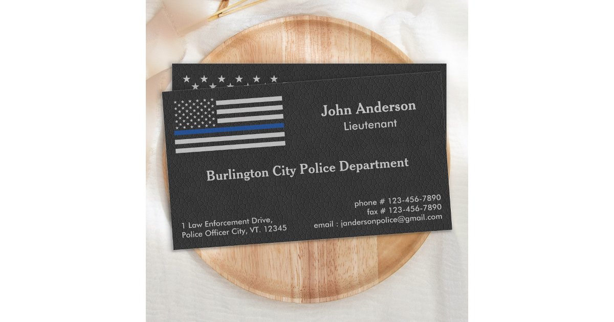 Police Officer Thin Blue Line Law Enforcement Business Card | Zazzle
