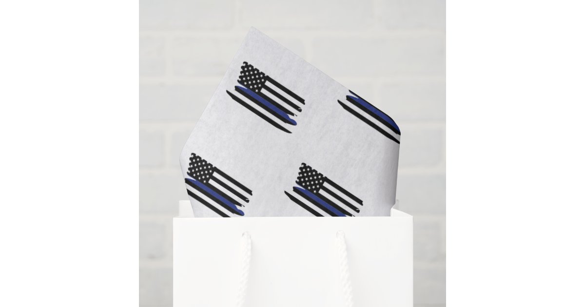 Police Officer Thin Blue Line Law Enforcement Cop Tissue Paper | Zazzle