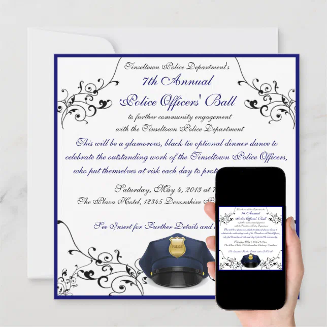 Police Officers' Ball Custom Invitations | Zazzle