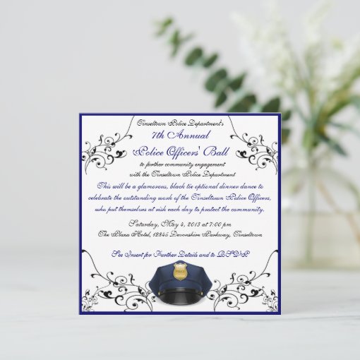 Police Officers' Ball Custom Invitations | Zazzle