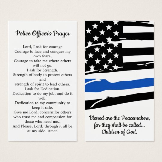 Police Officers Prayer Poem Law Enforcement Card | Zazzle.com