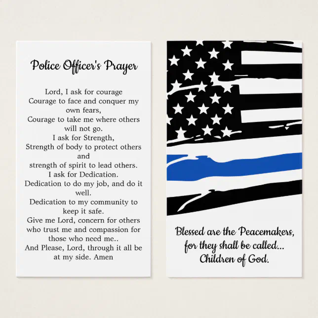 Police Officers Prayer Poem Law Enforcement Card | Zazzle