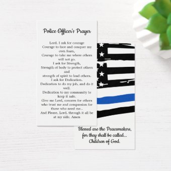 Police Officers Prayer Poem Law Enforcement Card | Zazzle
