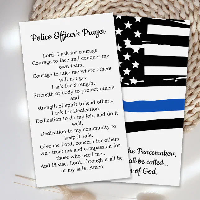 Police Officers Prayer Poem Law Enforcement Card | Zazzle
