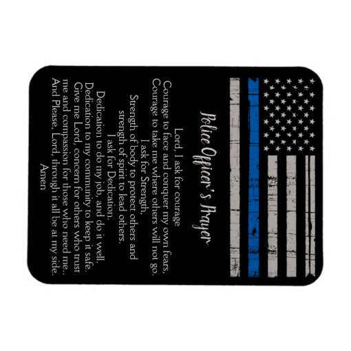 Police Officers Prayer Thin Blue Line Magnet | Zazzle