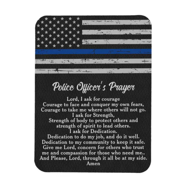 Police Officers Prayer Thin Blue Line Magnet | Zazzle