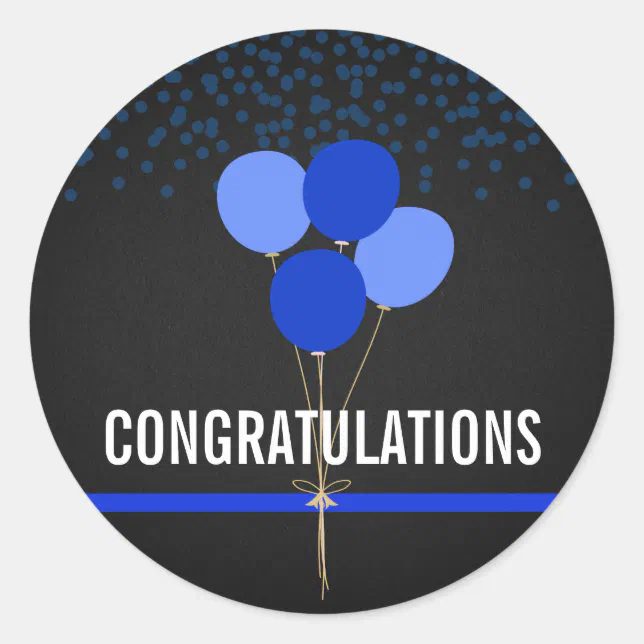 Police Party Themed Congratulations Classic Round Sticker | Zazzle
