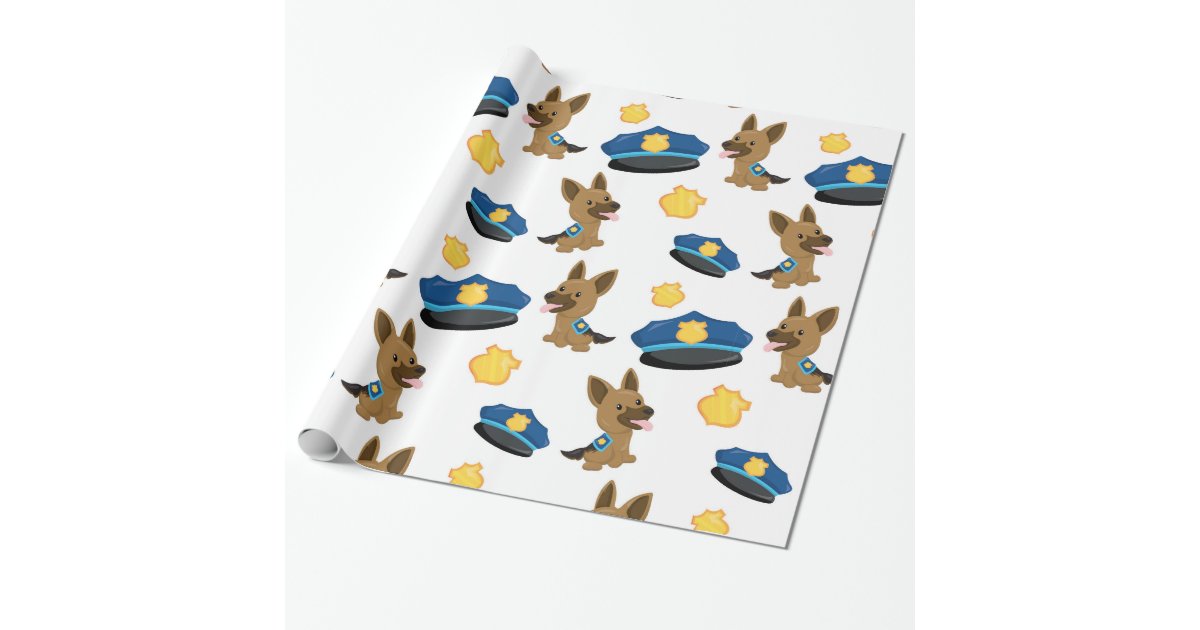 Police pattern wrapping paper | Zazzle