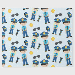 Police pattern wrapping paper | Zazzle