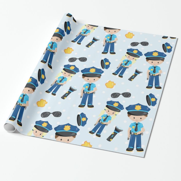 Police pattern wrapping paper | Zazzle.com