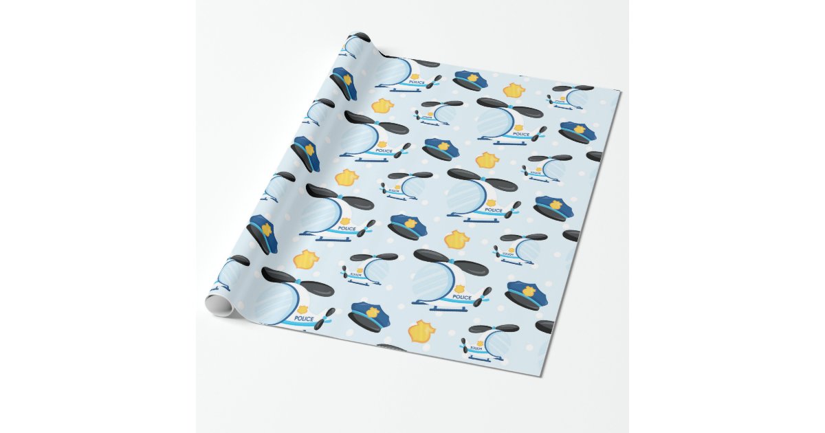 Police pattern wrapping paper | Zazzle