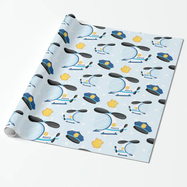 Police pattern wrapping paper | Zazzle