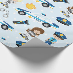 Police pattern wrapping paper | Zazzle