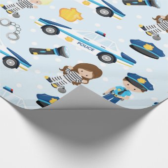 Police pattern wrapping paper | Zazzle