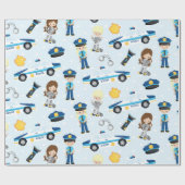 Police pattern wrapping paper | Zazzle