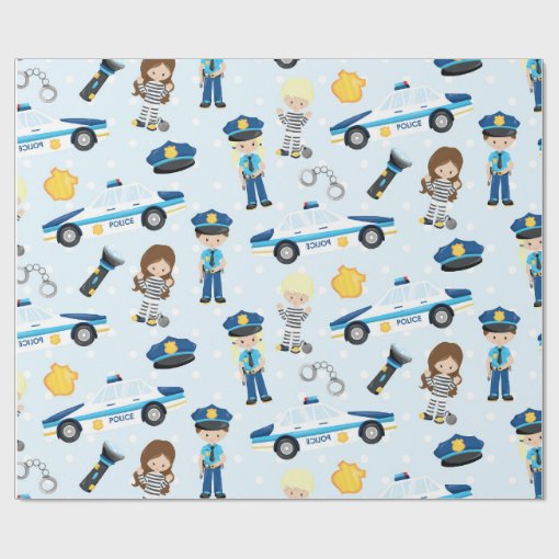 Police pattern wrapping paper | Zazzle