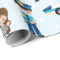 Police pattern wrapping paper | Zazzle