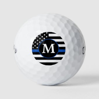 Police Personalized Monogram Thin Blue Line Golf Balls | Zazzle