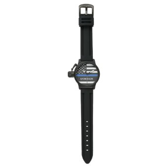 Police Personalized Thin Blue Line Law Enforcement Watch | Zazzle