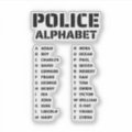 Police Phonetic Alphabet Guide Sticker | Zazzle