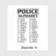 Police Phonetic Alphabet Guide Sticker | Zazzle