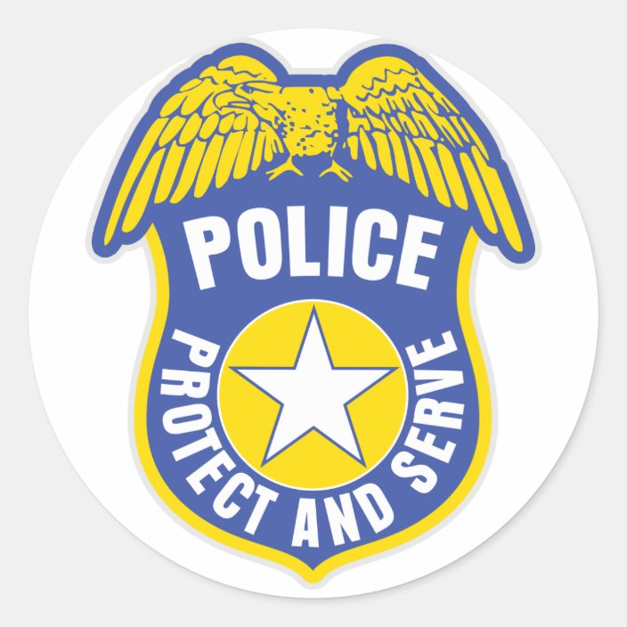 Police Protect and Serve Badge Classic Round Sticker | Zazzle.com