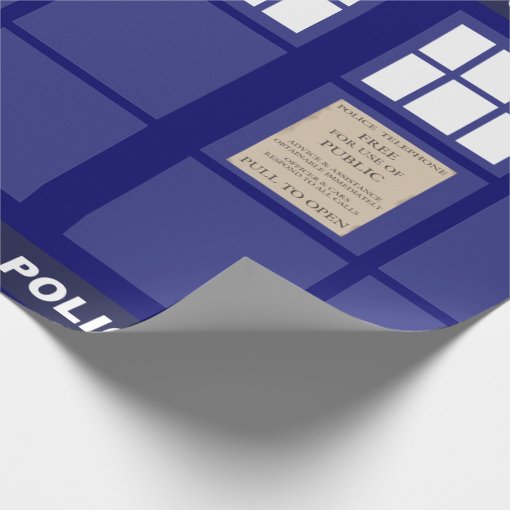 Police Public Call Phone Box Wrapping Paper | Zazzle