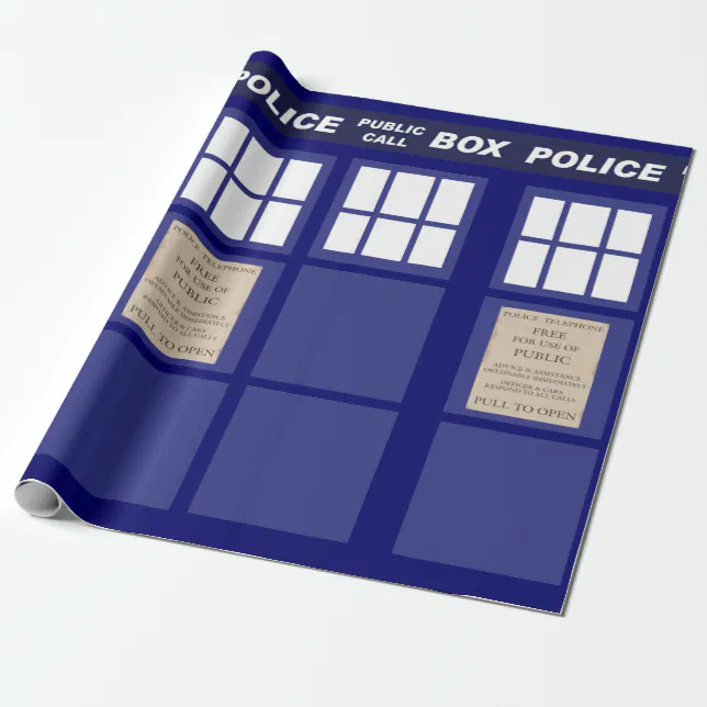 Police Public Call Phone Box Wrapping Paper | Zazzle