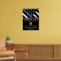 Police Retirement Anniversary Blue Line Flag Poster | Zazzle