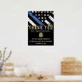 Police Retirement Anniversary Blue Line Flag Poster | Zazzle