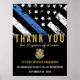 Police Retirement Anniversary Blue Line Flag Poster | Zazzle