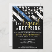 Police Retirement Blue Line Flag Law Enforcement Invitation | Zazzle