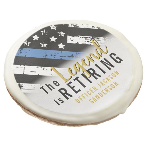Police Retirement Blue Line Flag Law Enforcement Sugar Cookie | Zazzle