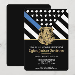 Police Retirement Flag Law Enforcement Officer Invitation | Zazzle