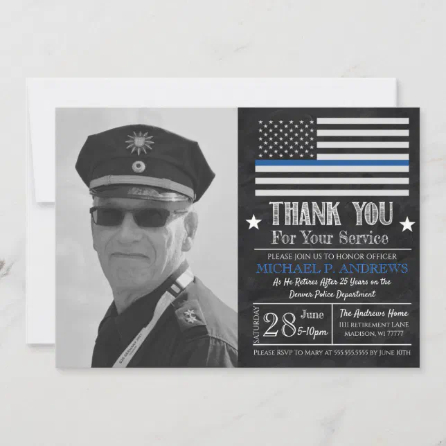 Police Retirement Invitation | Zazzle