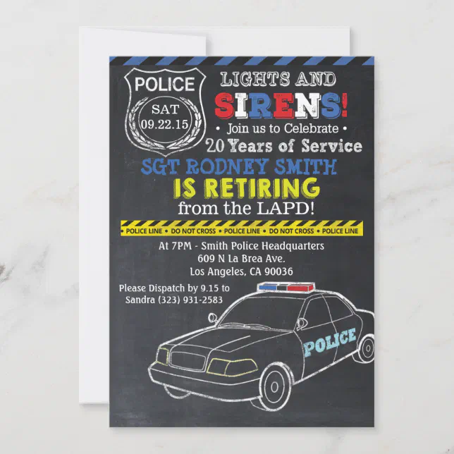 Police Retirement Invitation | Zazzle
