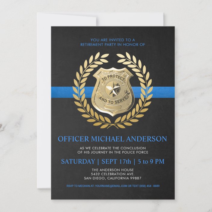Police Retirement Invitations | Police Badge | Zazzle