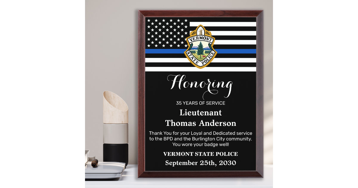 Police Retirement Law Enforcement Department Logo Award Plaque | Zazzle