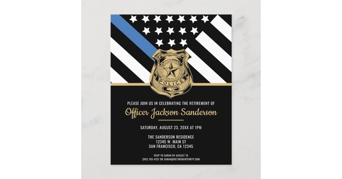 Police Retirement Law Enforcement Invitation Flyer | Zazzle