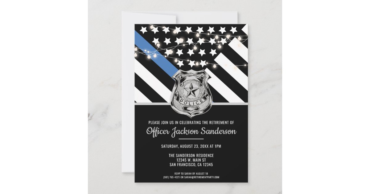 Police Retirement Law Enforcement Officer Invitation | Zazzle